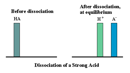 Strong acids are so named because they react completely with water ...